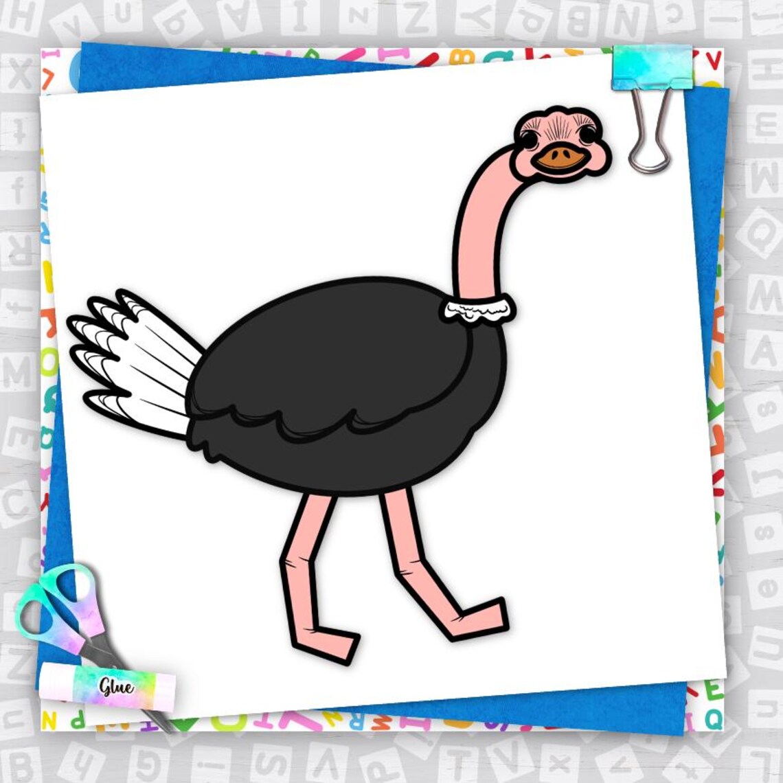 Ostrich Craft, Kids Printable Craft Template, Letter O, Science ...