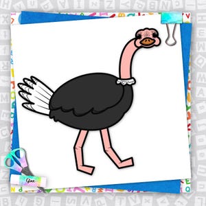 Ostrich Craft, Kids Printable Craft Template, Letter O, Science ...