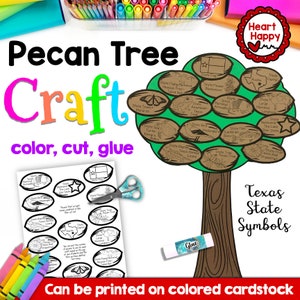 Texas State Symbols, Pecan Tree, Kids Printable Craft Template ...