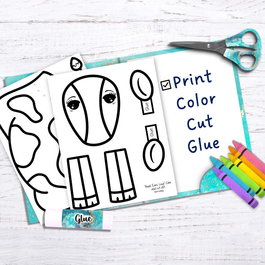 Cow Craft, Kids Printable Template, Farm Animals, Letter C, Homeschool ...