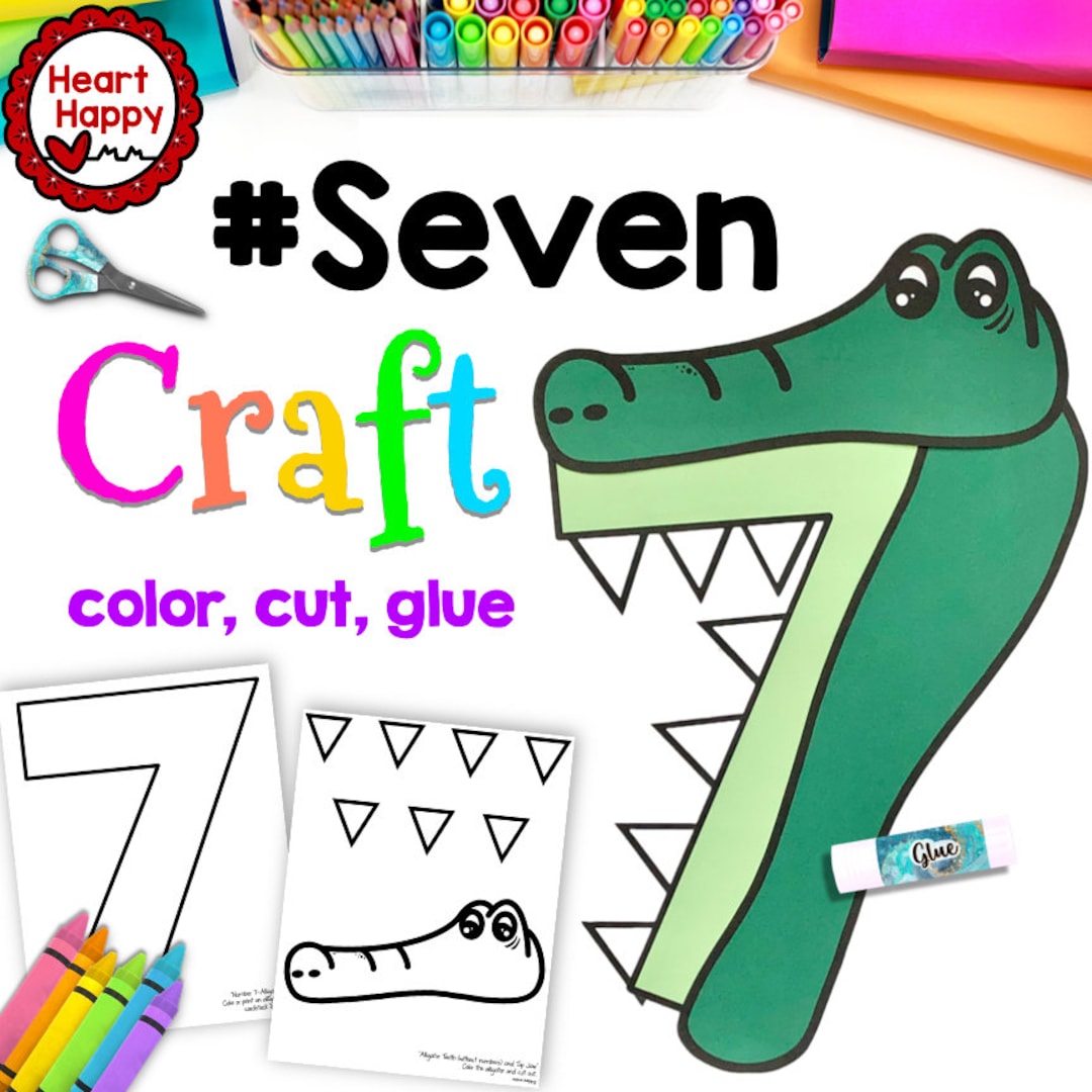 Number Seven Craft, Kids Printable Craft Template, Number Recognition ...
