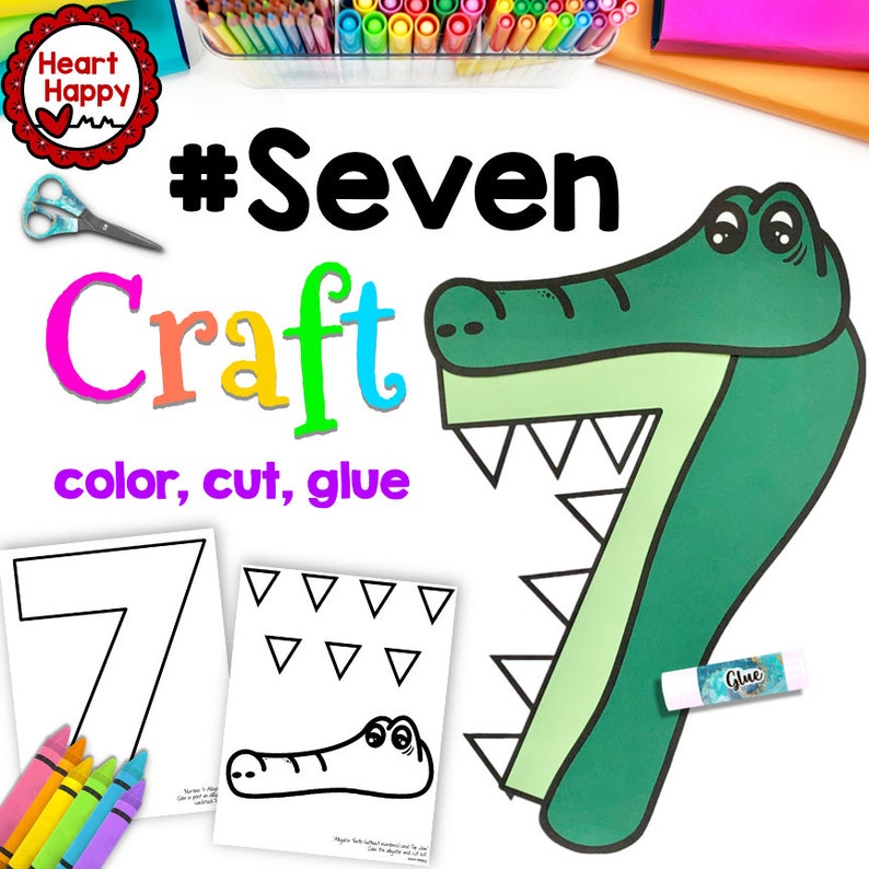 Number Seven Craft, Kids Printable Craft Template, Number Recognition ...