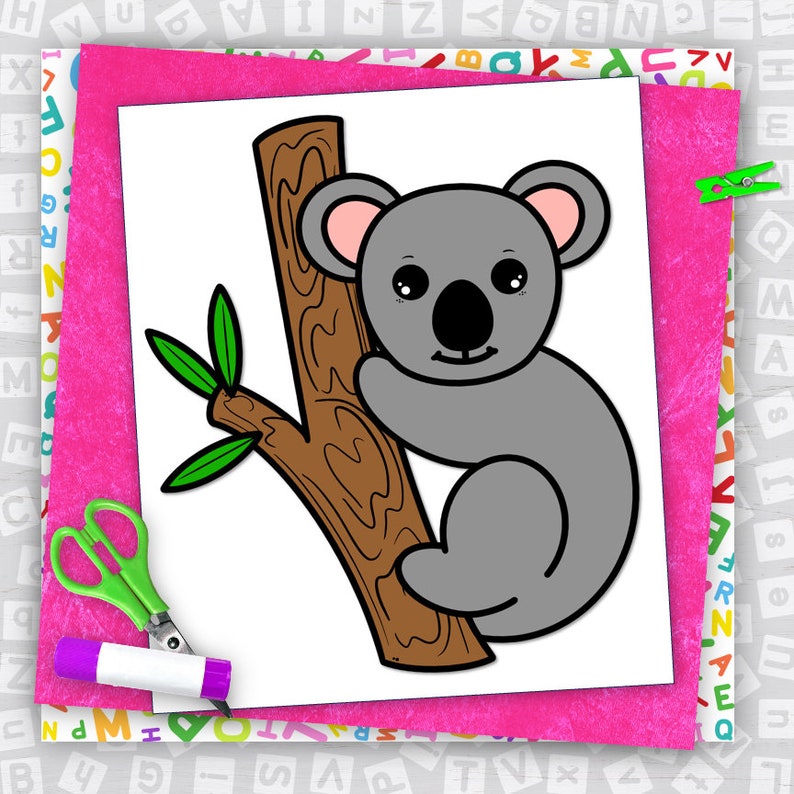 Koala Bear Craft, Kids Printable Craft Template, Zoo Animal Craft ...