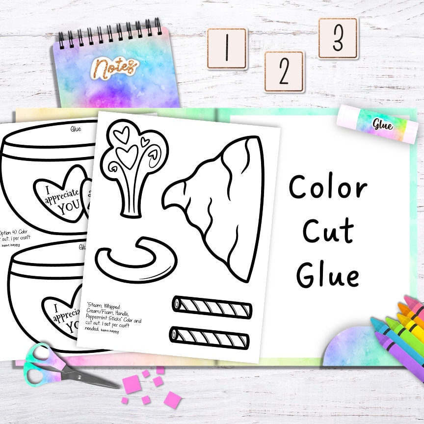 Valentine Latte Kids Printable Craft Template, Mother's Day Craft ...