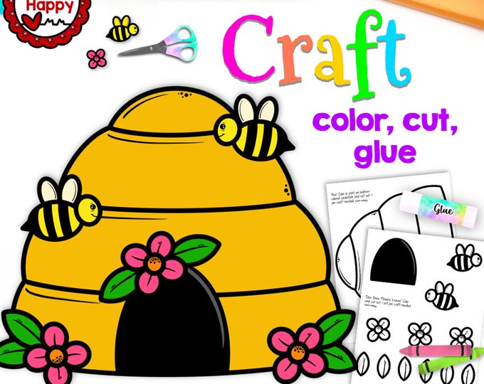 Beehive Kids Printable Craft Template, Bug Craft, Insect Craft, Spring ...