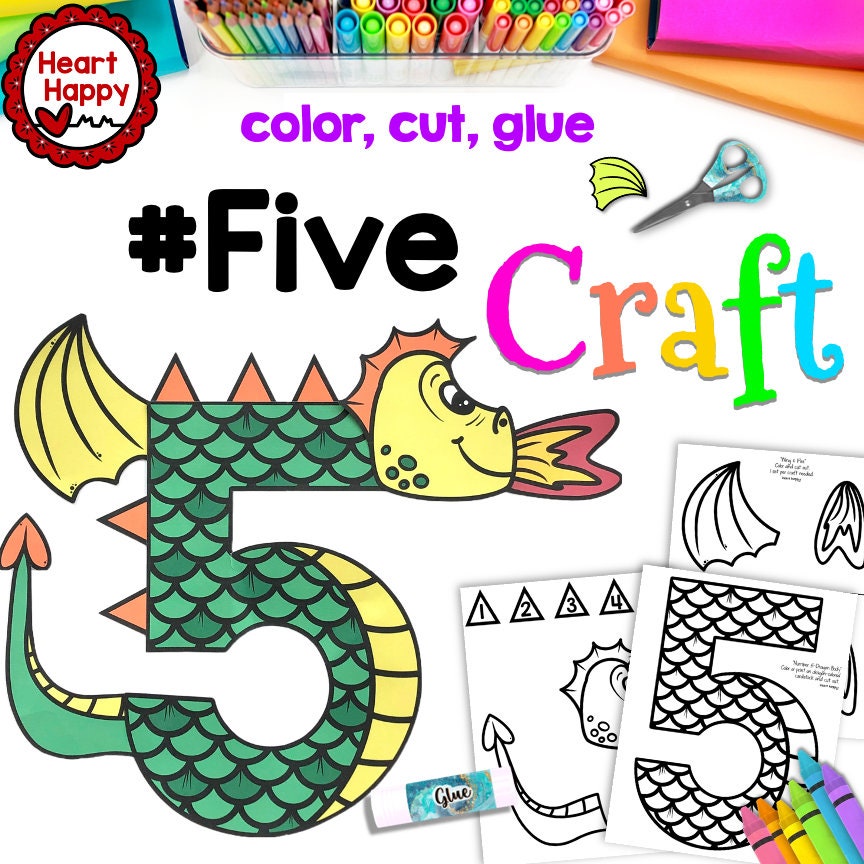 Number Five Craft, Kids Printable Craft Template, Number Recognition ...