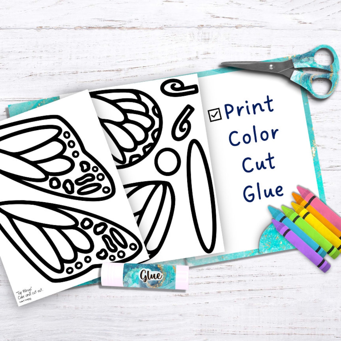 Printable Kids Monarch Butterfly Craft Template, Insect Craft, Spring ...