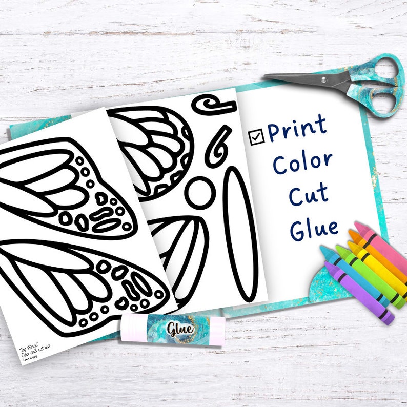 Printable Kids Monarch Butterfly Craft Template, Insect Craft, Spring ...