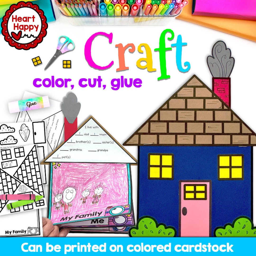 Family House Craft Template, Back to School Craft, Family Unit Studies ...