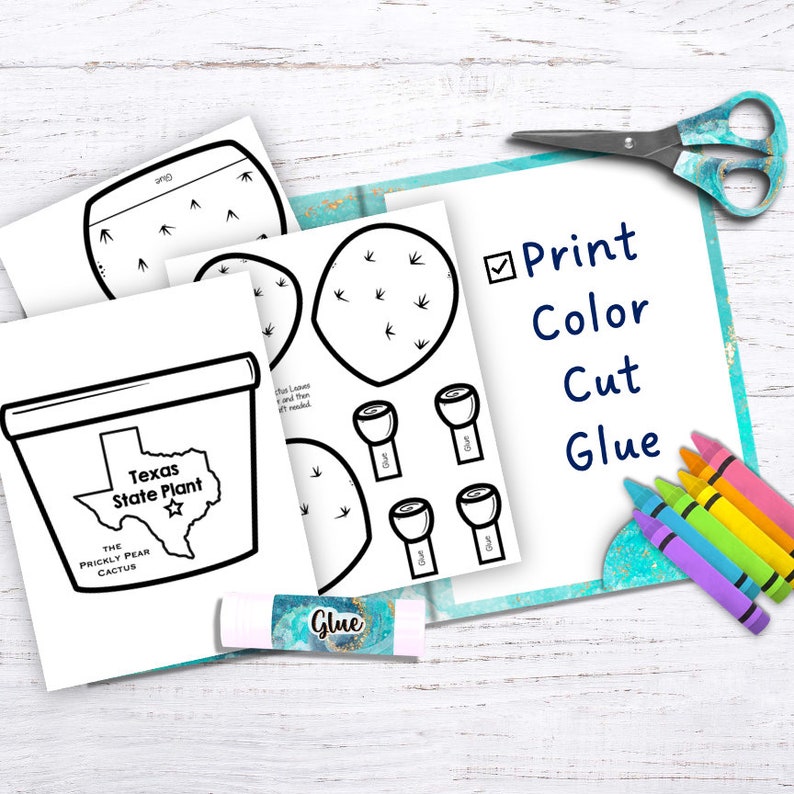 Cactus Craft Printable Kids Template Desert Craft Summer - Etsy