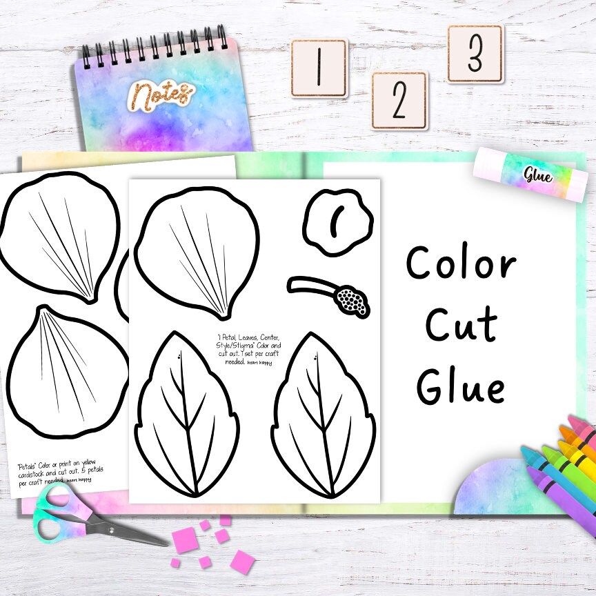 Hibiscus Flower Craft, Kids Printable Craft Template, Summer, Hawaii ...