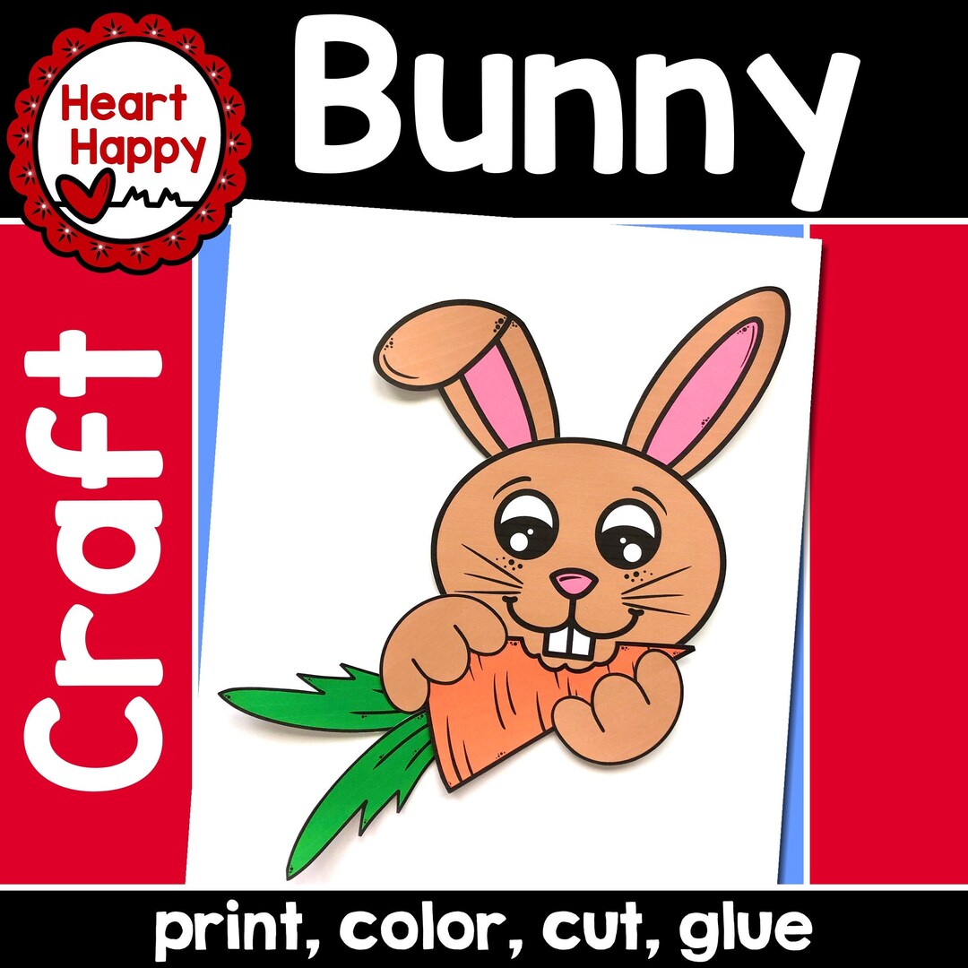 Bunny Kids Printable Craft Template Spring Craft Easter - Etsy