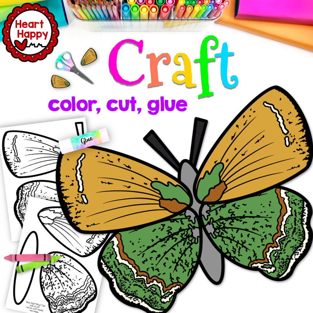 Butterfly Craft, Kids Printable Craft Template, Spring Craft, New ...