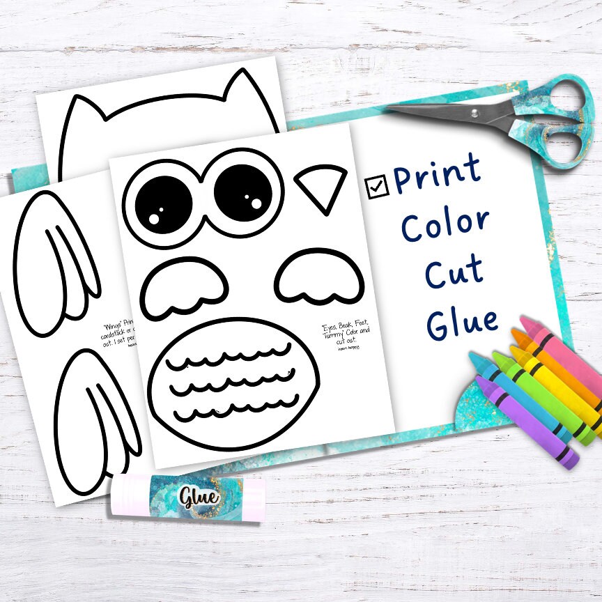 Printable Kids Owl Craft Template, Forest Animals, Woodland Animals ...