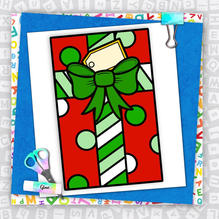 Present Craft, Kids Printable Craft Template, Christmas Gift Craft ...