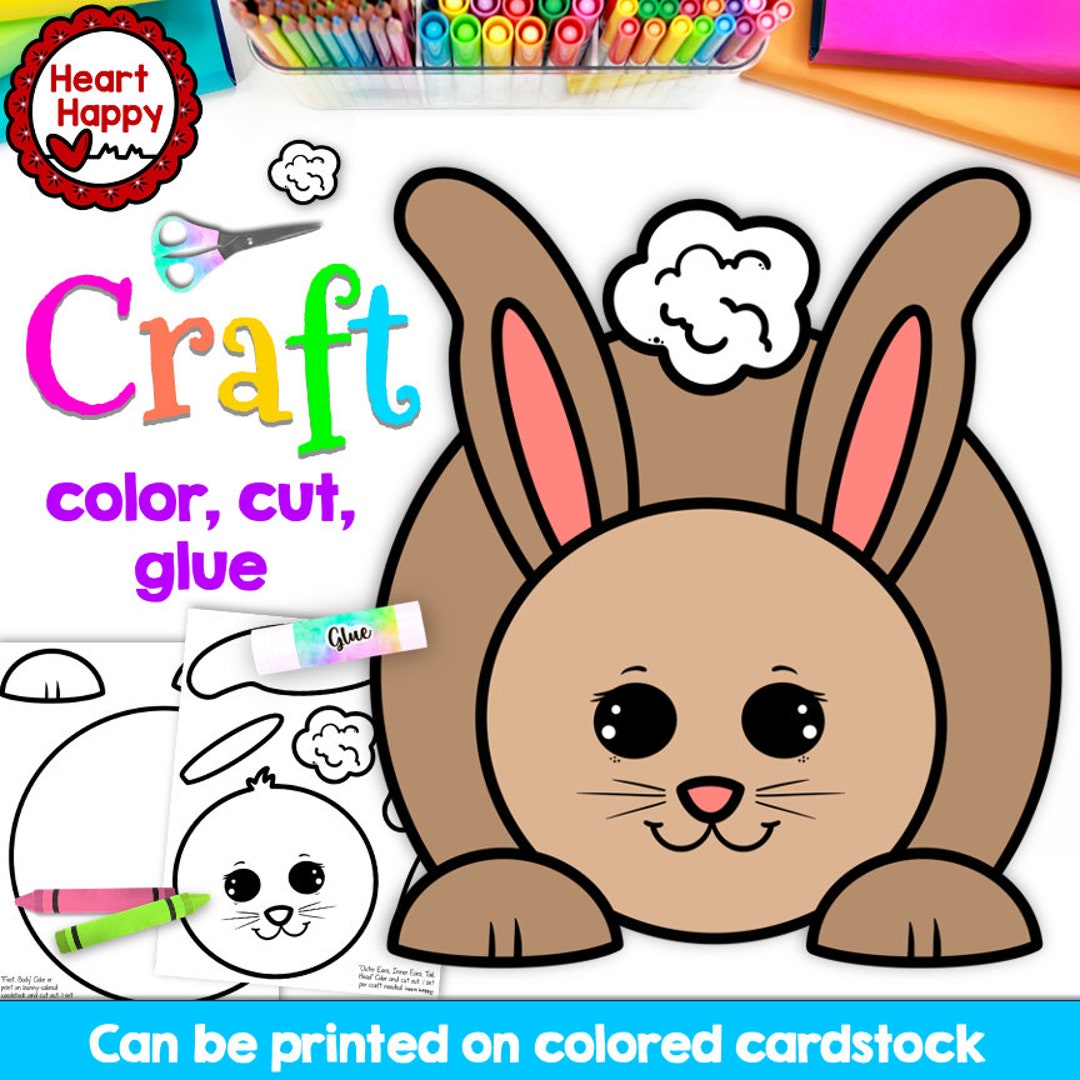 Bunny Rabbit Craft, Kids Printable Craft Template, Spring, Letter R ...