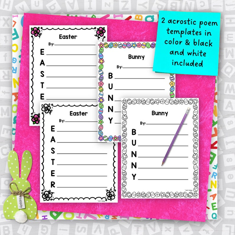Easter Egg and Bunny Wreath Kids Printable Craft Template, Kids Easter ...