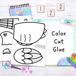 Eagle Craft, Kids Printable Craft Template, US National Symbols, Letter ...