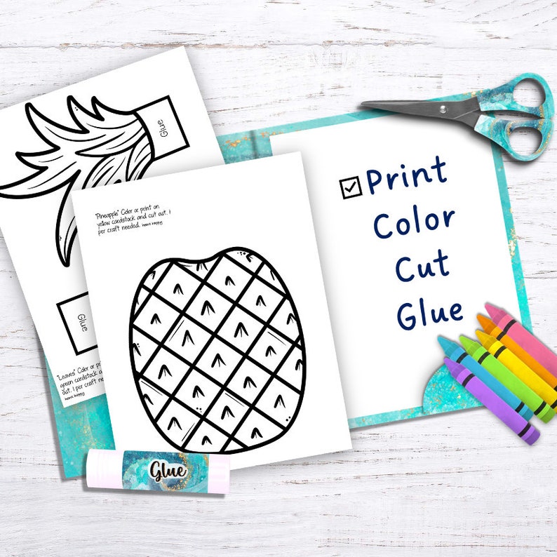 Pineapple Craft, Kids Printable Craft Template, Fruit Craft, Nutrition ...
