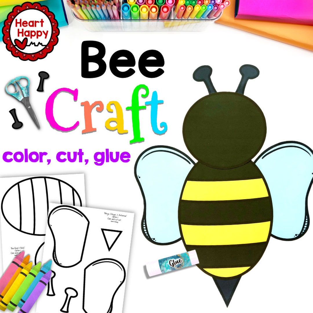 Printable Kids Bee Craft Template, Bug Craft, Insect Craft, Spring ...