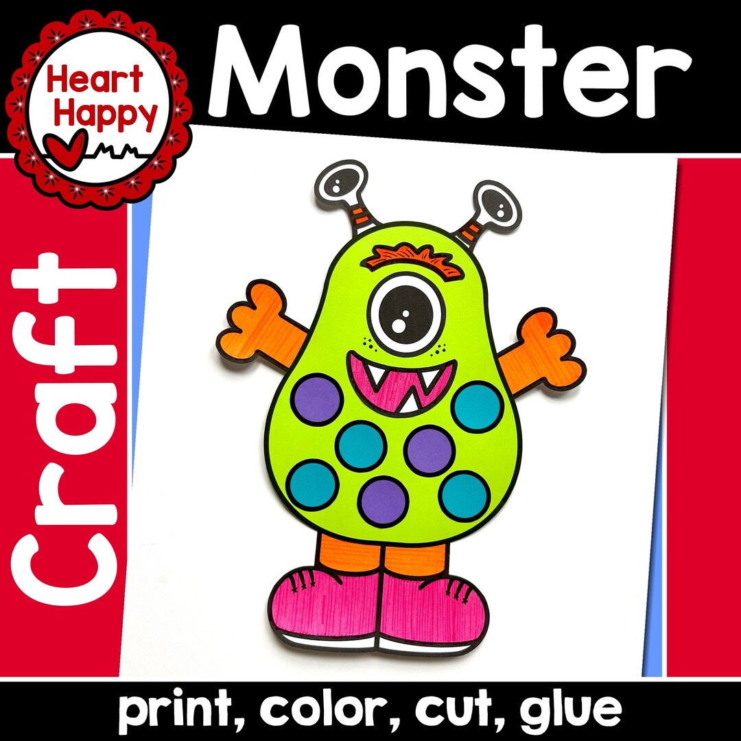 Alien Kids Printable Craft Template Monster Craft Halloween - Etsy