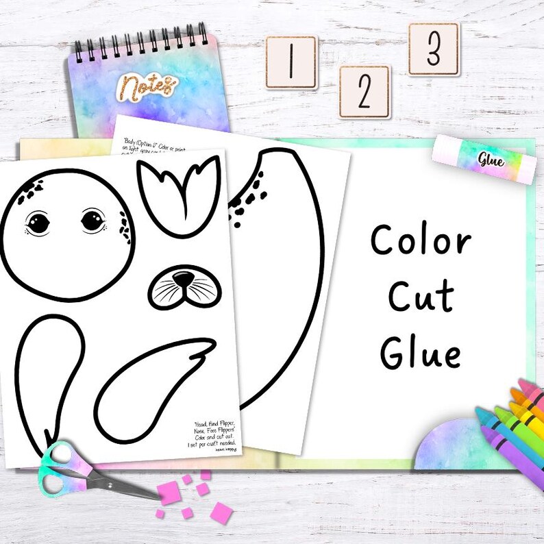 Seal Craft, Kids Printable Craft Template, Ocean Animals, Arctic ...