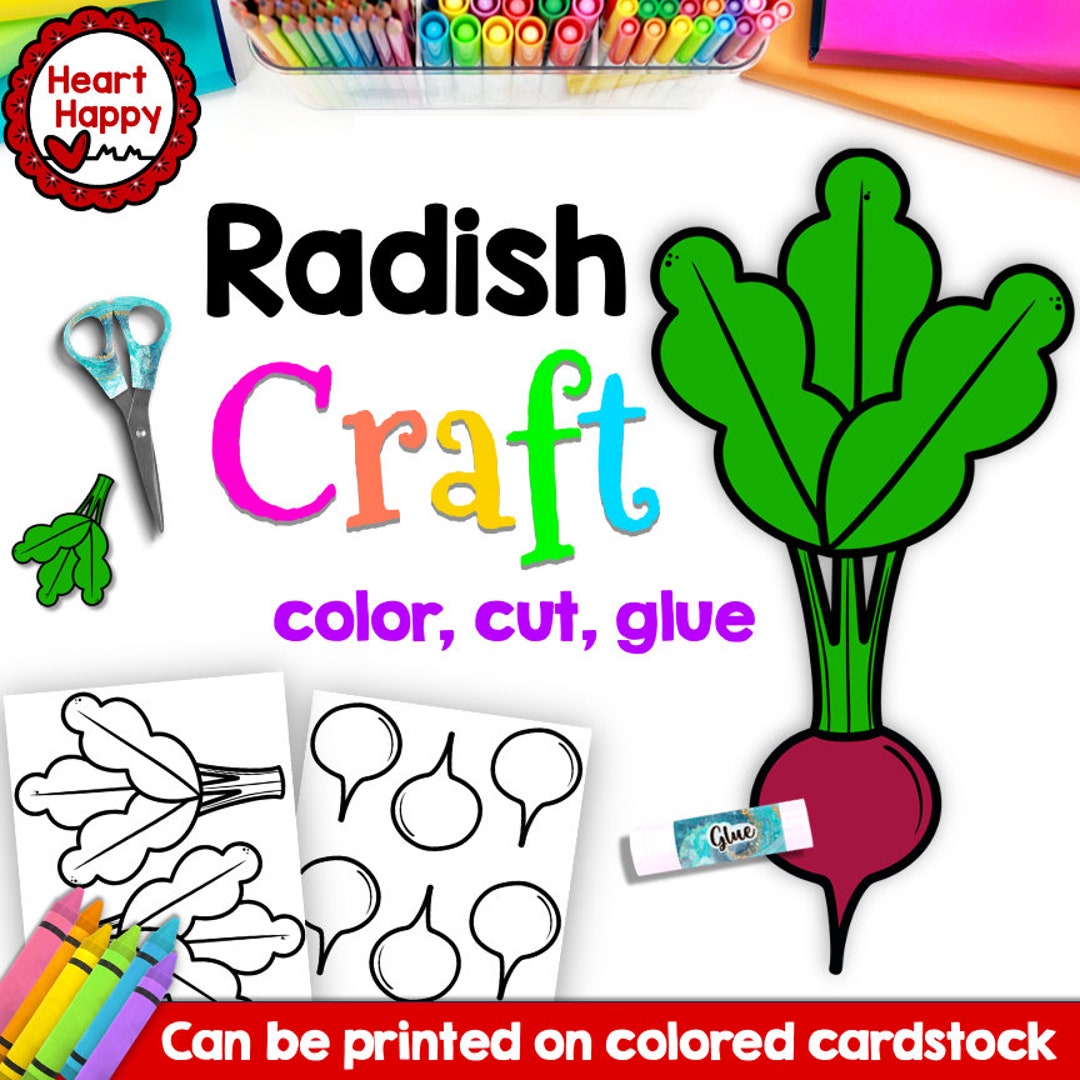 Radish Craft, Kids Printable Craft Template, Vegetable, Nutrition ...