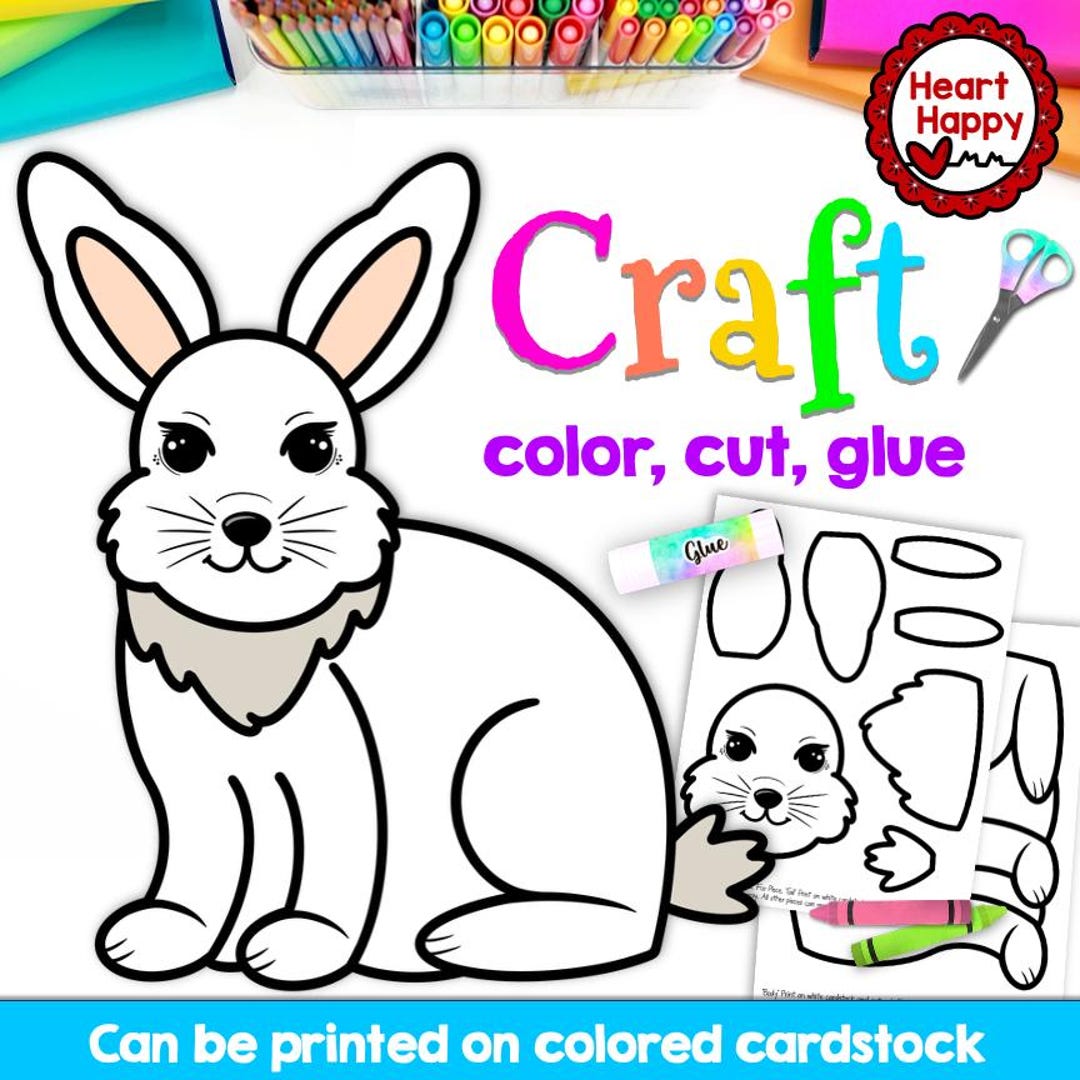 Arctic Hare Craft, Kids Printable Craft Template, Arctic Animals ...