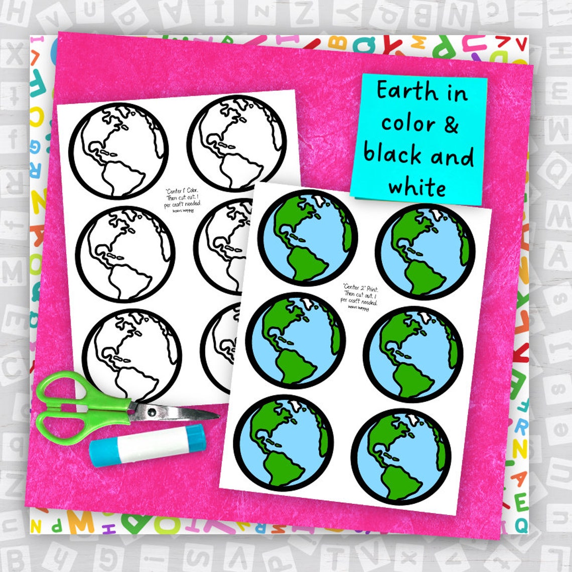 Earth Day Flower Craft, Kids Printable Craft Template, Spring Craft ...