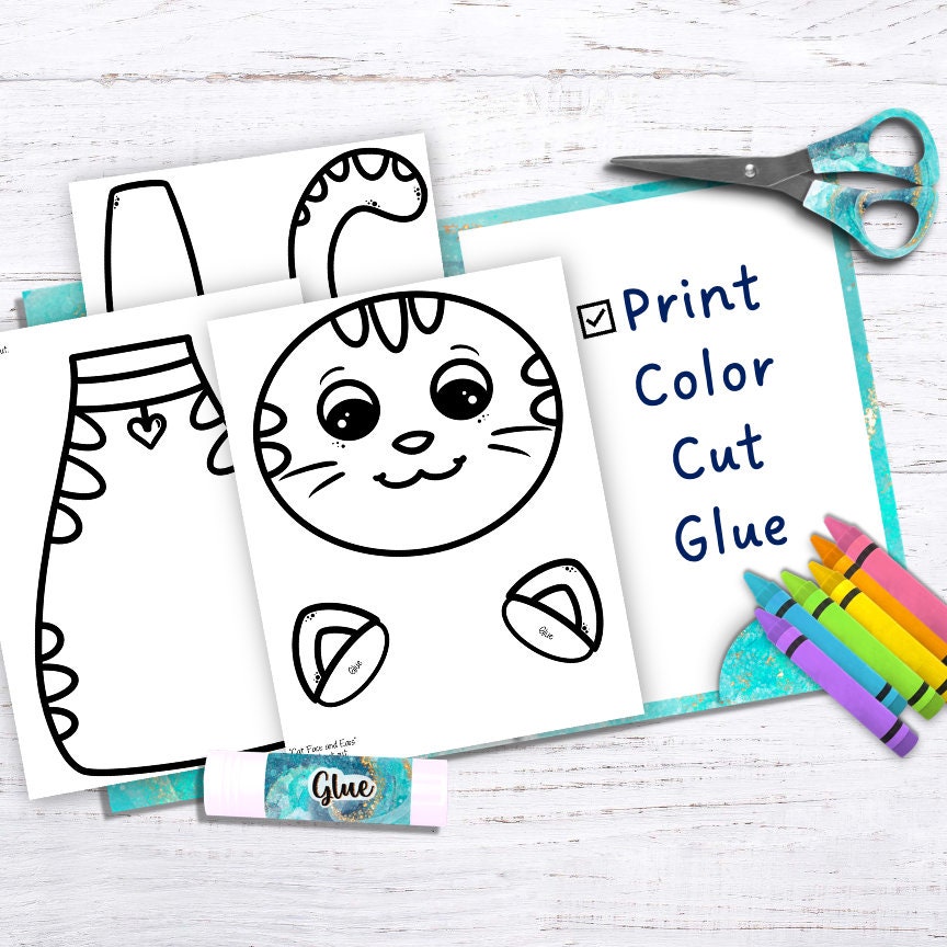 Printable Kids Cat Craft Template, Homeschool, Teachers Resources ...