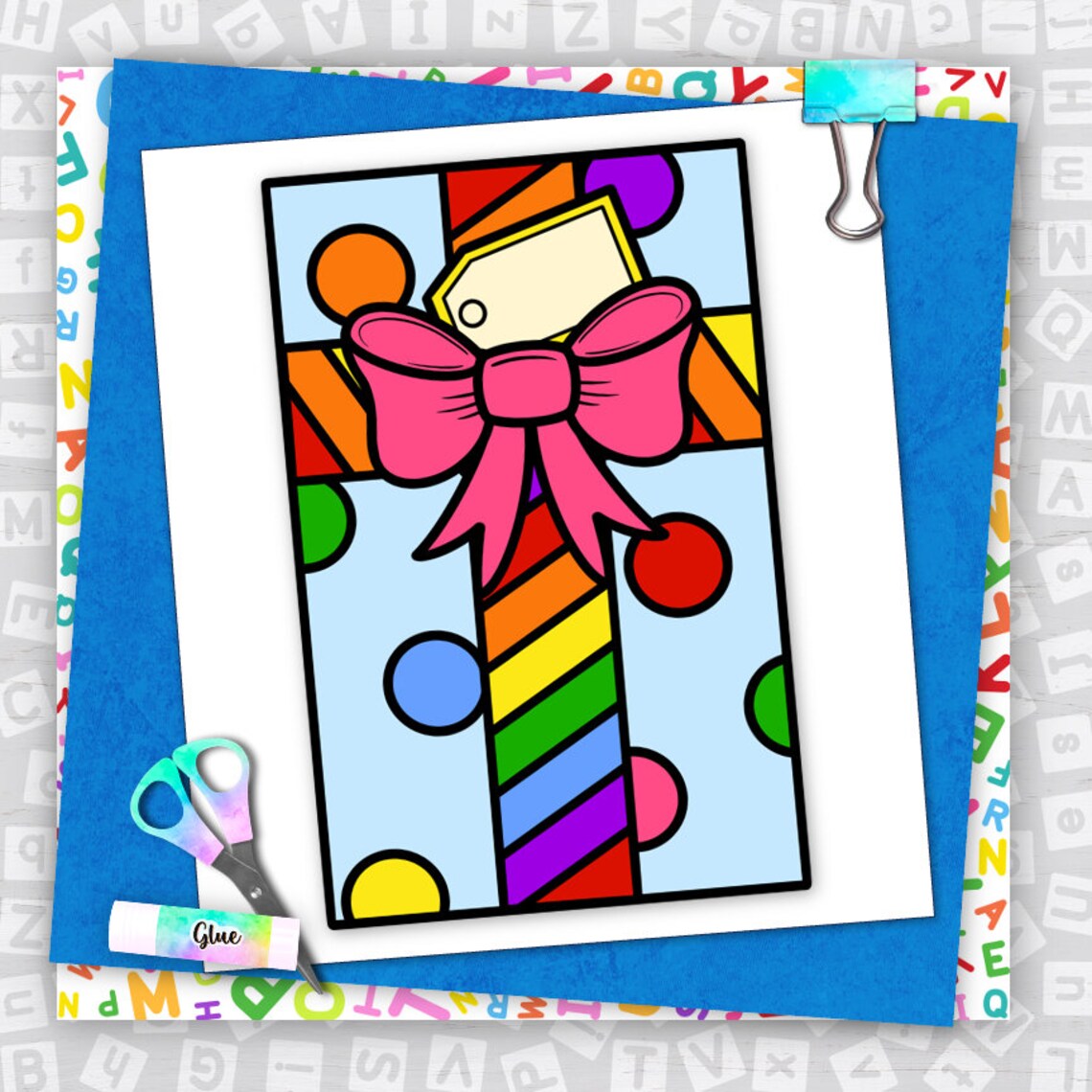 Present Craft, Kids Printable Craft Template, Christmas Gift Craft ...