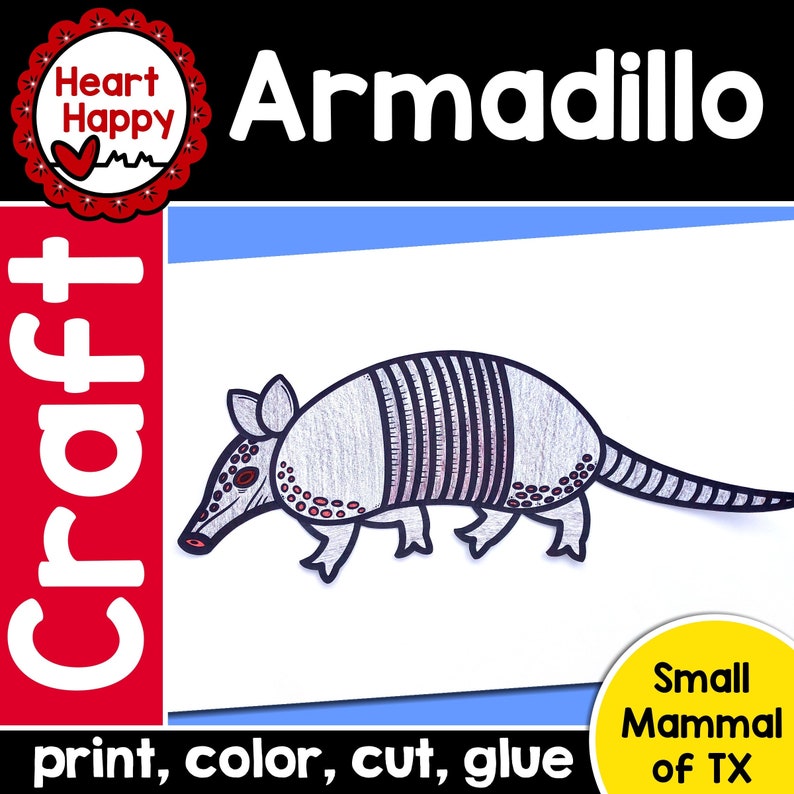 Armadillo Craft Kids Printable Craft Template Animal Craft - Etsy