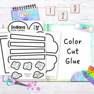 Indiana States Symbols Popcorn Craft, Kids Printable Craft Template ...