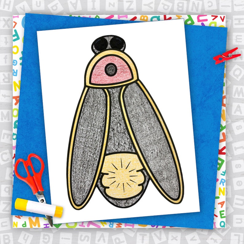 Printable Kids Firefly Craft Template Insect Craft Bug - Etsy