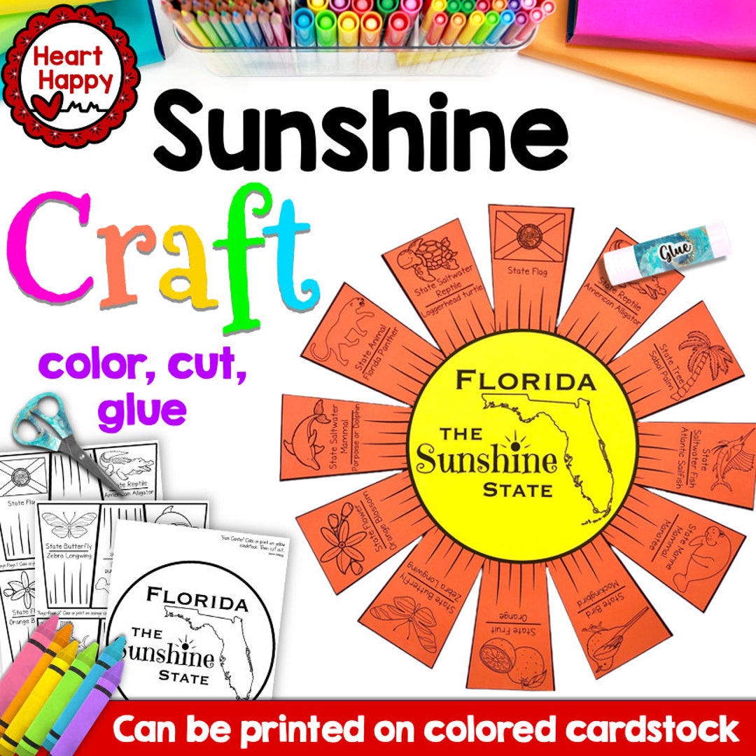 Florida State Symbols, Kids Printable Craft Template, Sunshine State ...