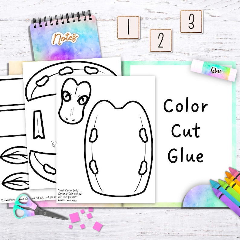 Snake Craft, Kids Green Tree Python Printable Craft Template ...