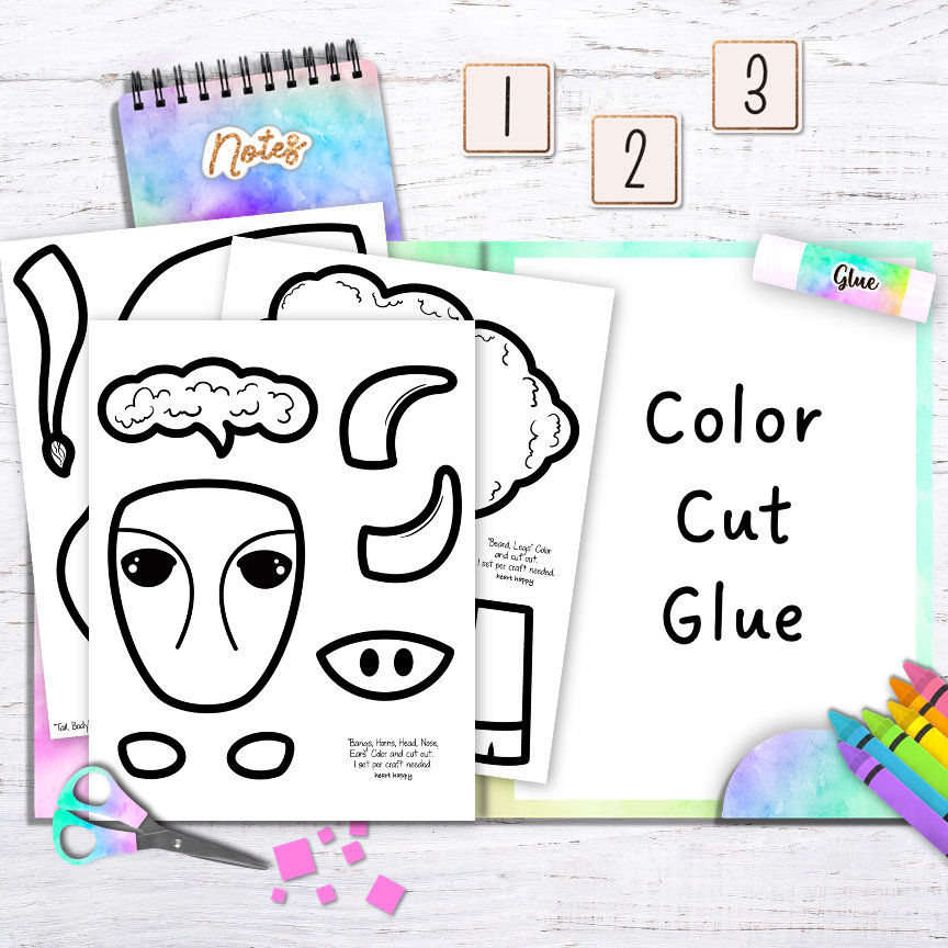 Bison Craft, Buffalo Craft, Kids Printable Craft Template, Animal Craft ...