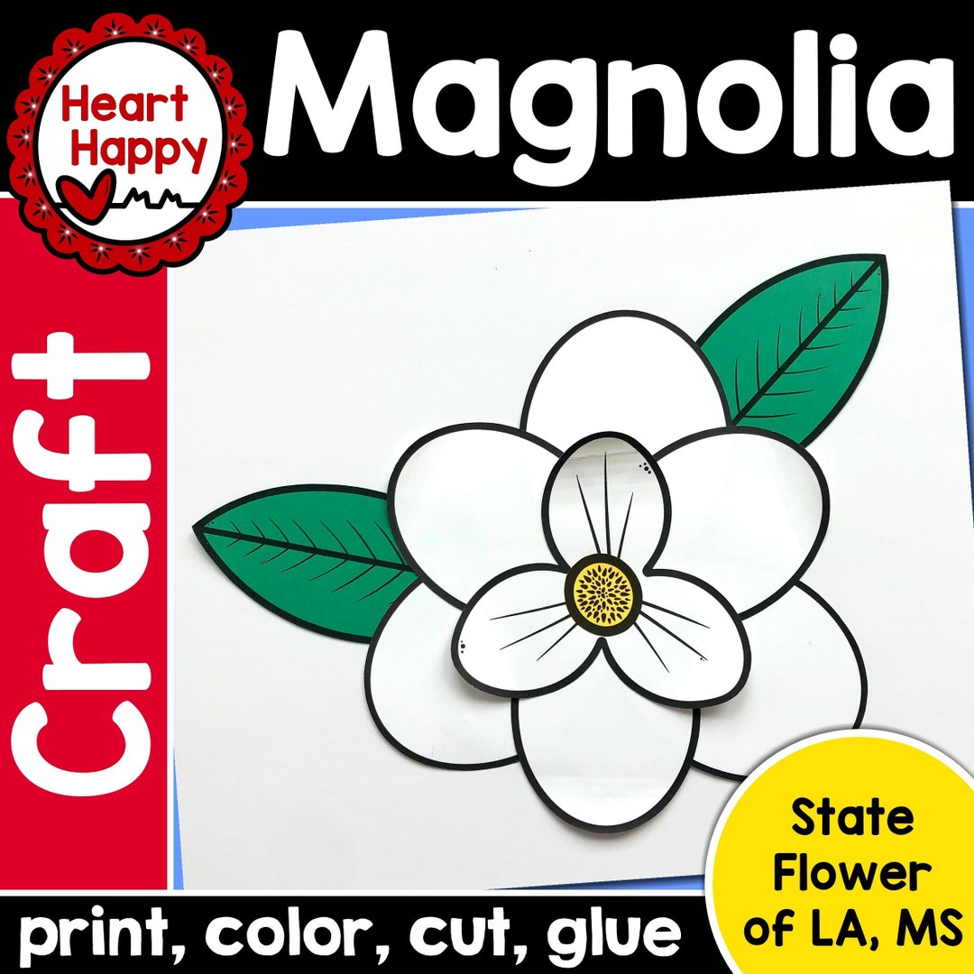Printable Kids Magnolia Craft Template Garden Craft Flower - Etsy