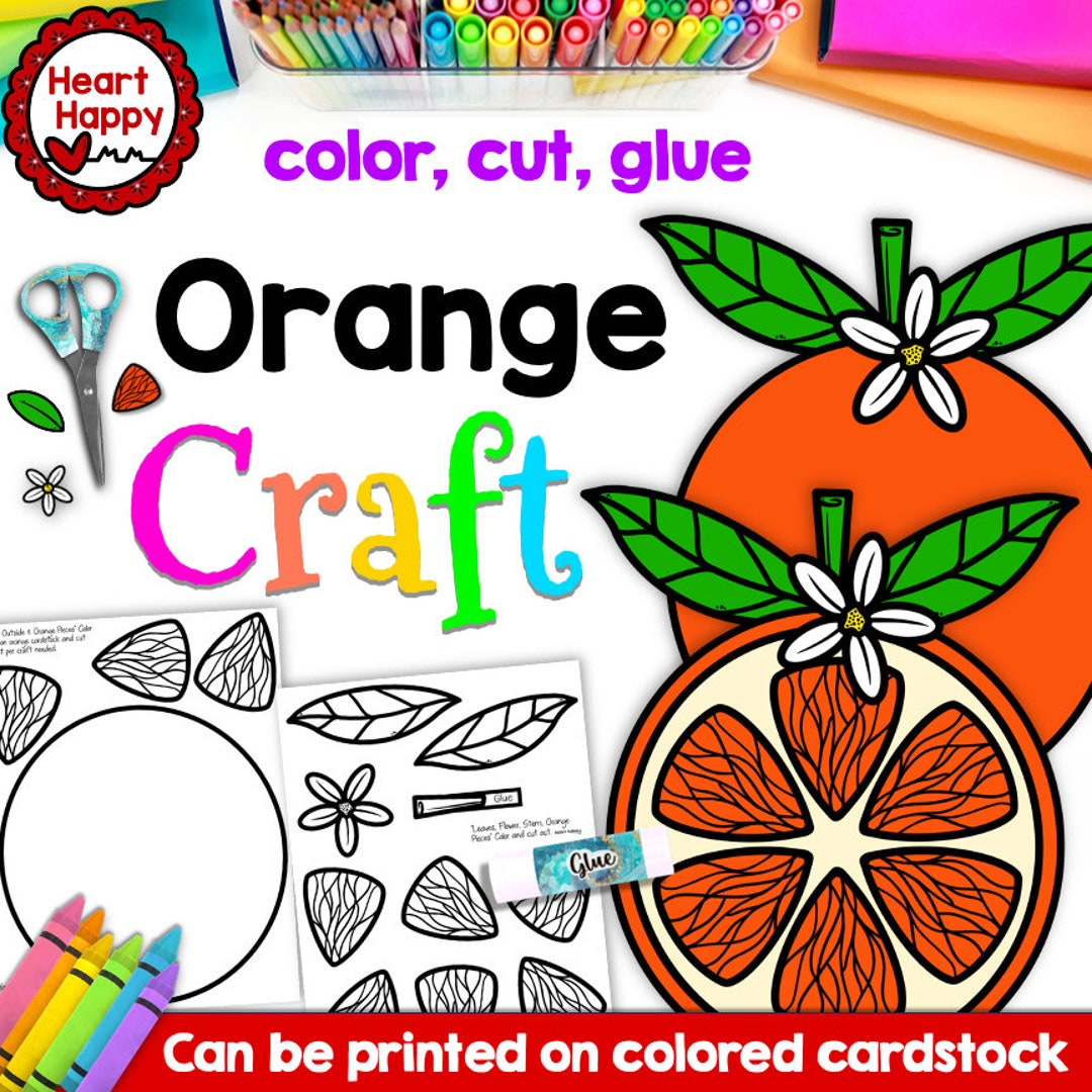 Orange Craft, Kids Printable Craft Template, Fruit Craft, Florida State ...