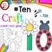 Number Ten Craft, Kids Printable Craft Template, Number Recognition ...