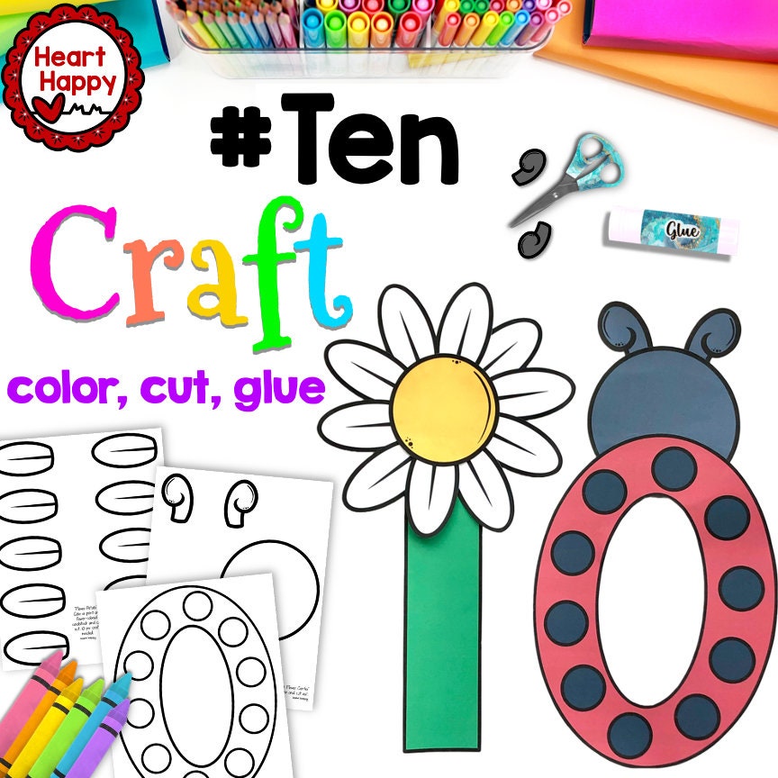 Number Ten Craft, Kids Printable Craft Template, Number Recognition ...