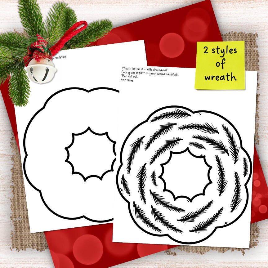 Winter Wreath Kids Printable Craft Template, Winter Craft, Christmas ...