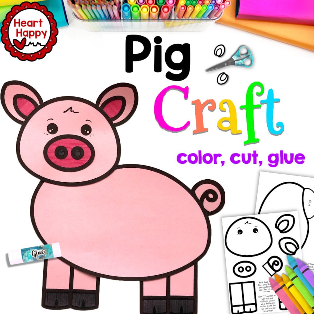 Pig Craft, Kids Printable Template, Farm Animals, Letter P, Homeschool ...