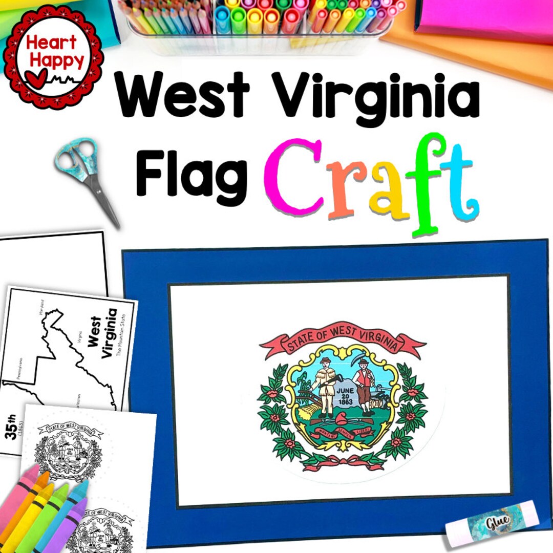 West Virginia Flag Craft, Kids Printable Craft Template, West Virginia ...
