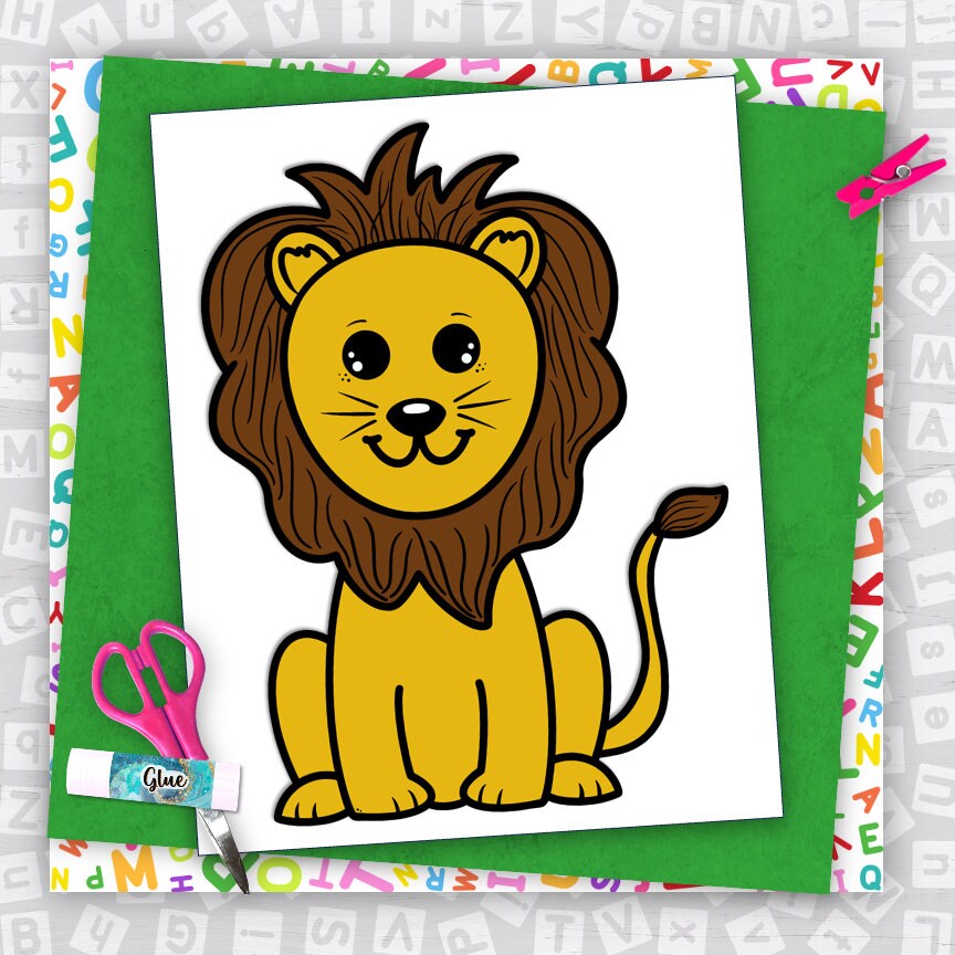 Lion Craft, Kids Printable Craft Template, Zoo Animal Craft, Letter L ...