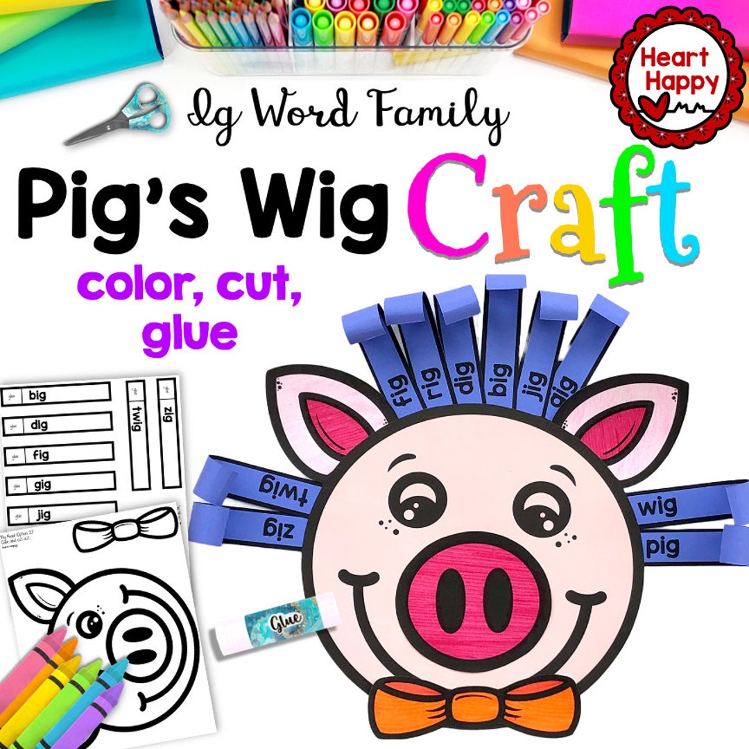 Pig's IG Wig,short I Craft,ig Word Family Craft,printable Kids Craft ...