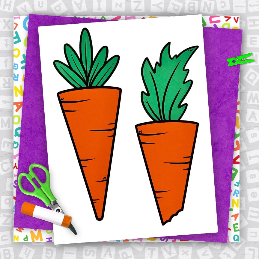 Carrot Craft, Kids Printable Craft Template, Vegetable Craft, Nutrition ...