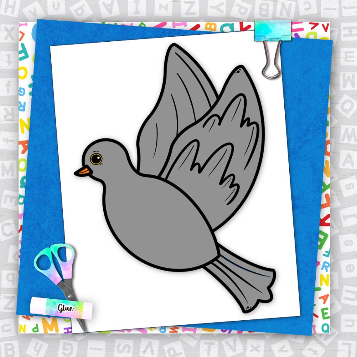 Dove Craft, Kids Printable Craft Template, MLK Day, Sunday School ...