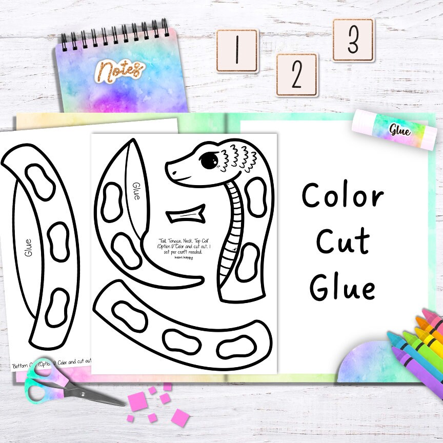 Snake Craft, Kids Printable Craft Template, Letter S, Homeschool ...