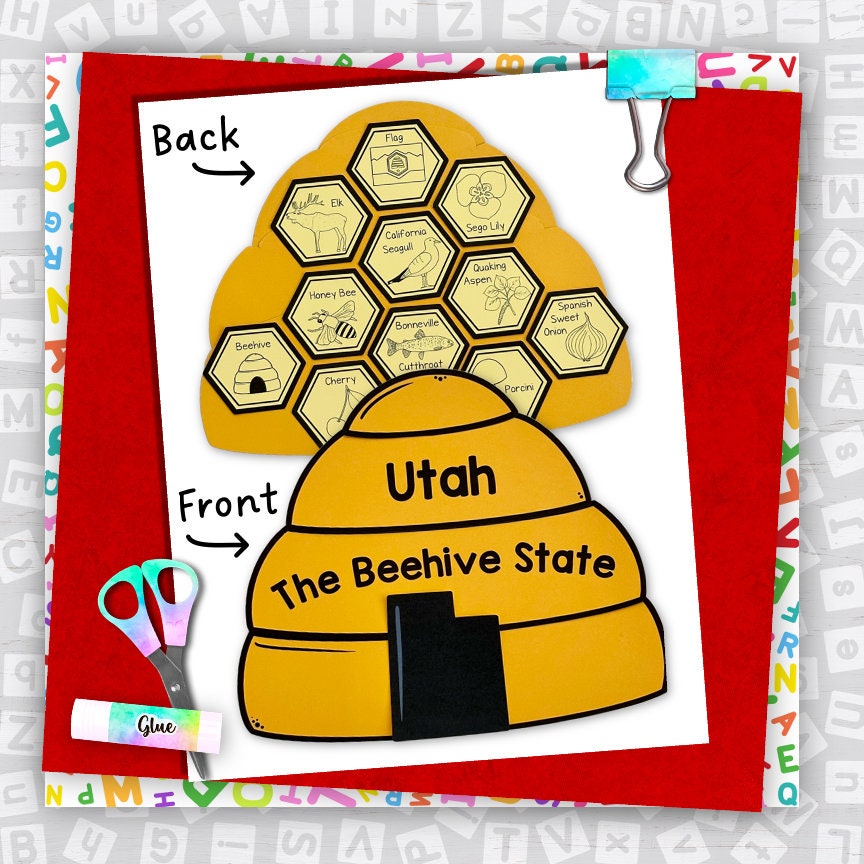 Utah State Symbols Craft, Kids Printable Craft Template, 50 States ...